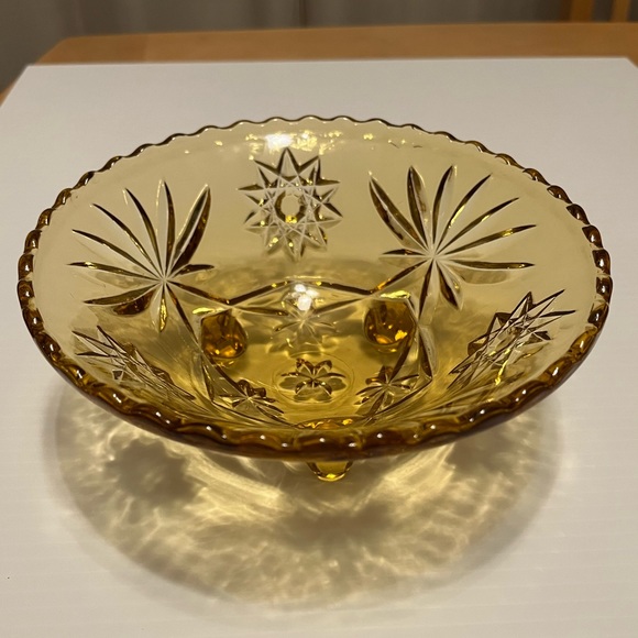 Vintage | Dining | Vintage Amber Indiana Glass Footed Dish Bowl | Poshmark
